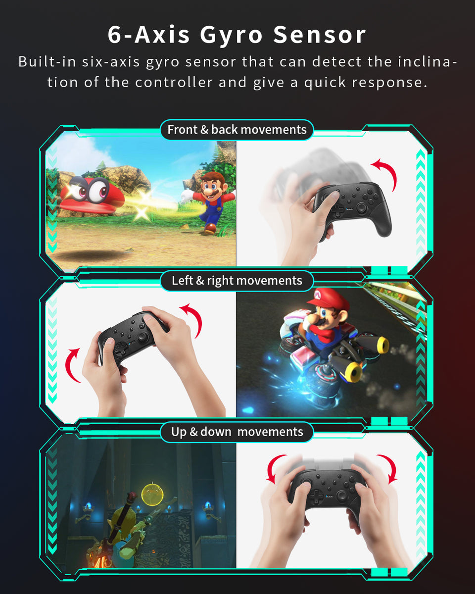 Wireless Switch Controller for Nintendo Console Pro Gamepad with Joyst – BINBOK