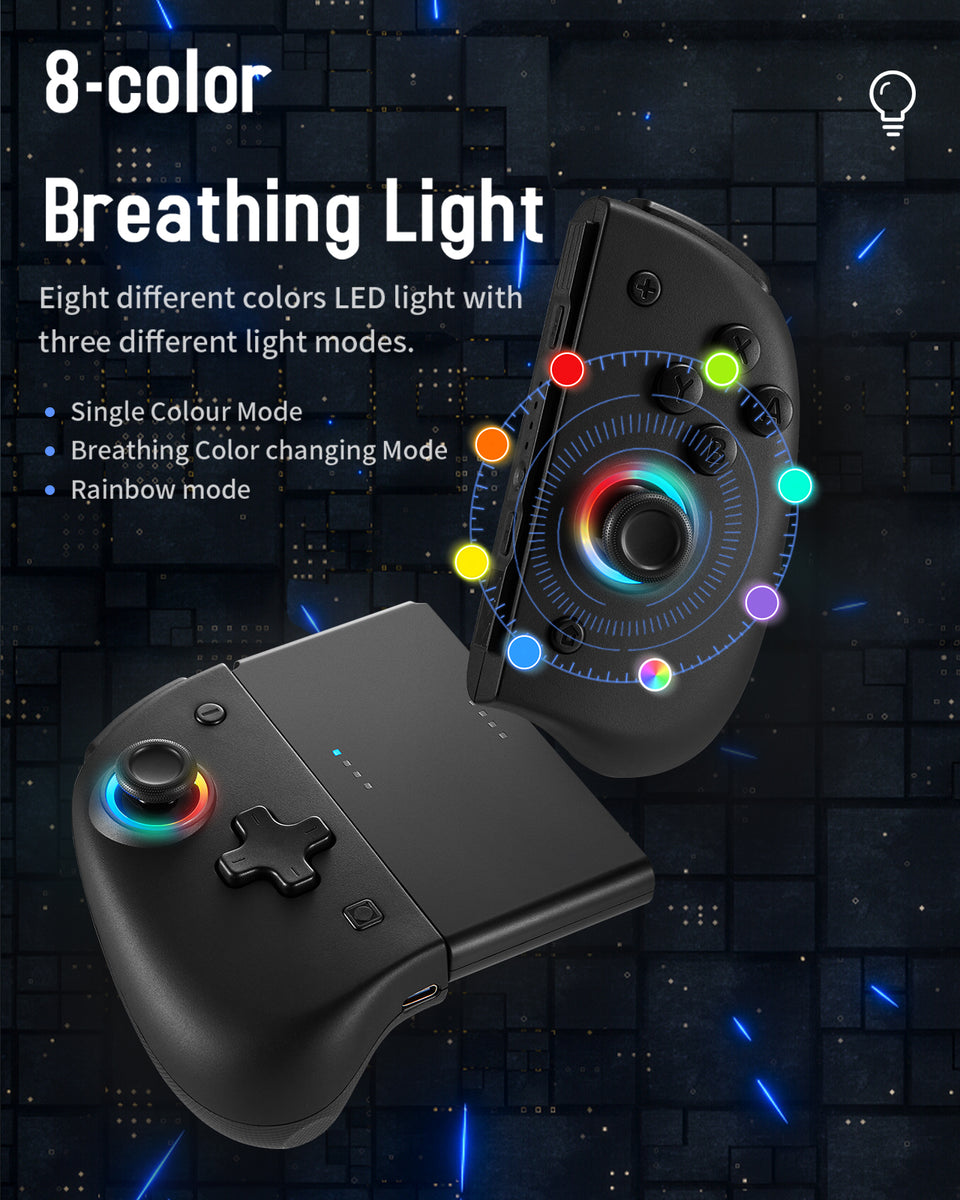 Wireless RGB Joycon Controller for Switch-Black – BINBOK