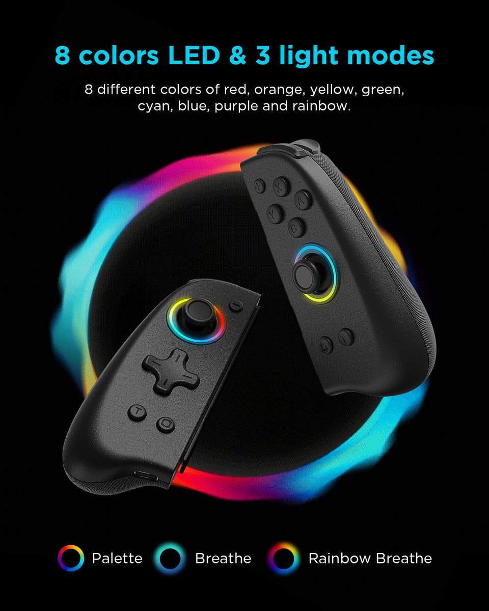 Wireless RGB Joycon Controller for Switch-Black Slim – BINBOK